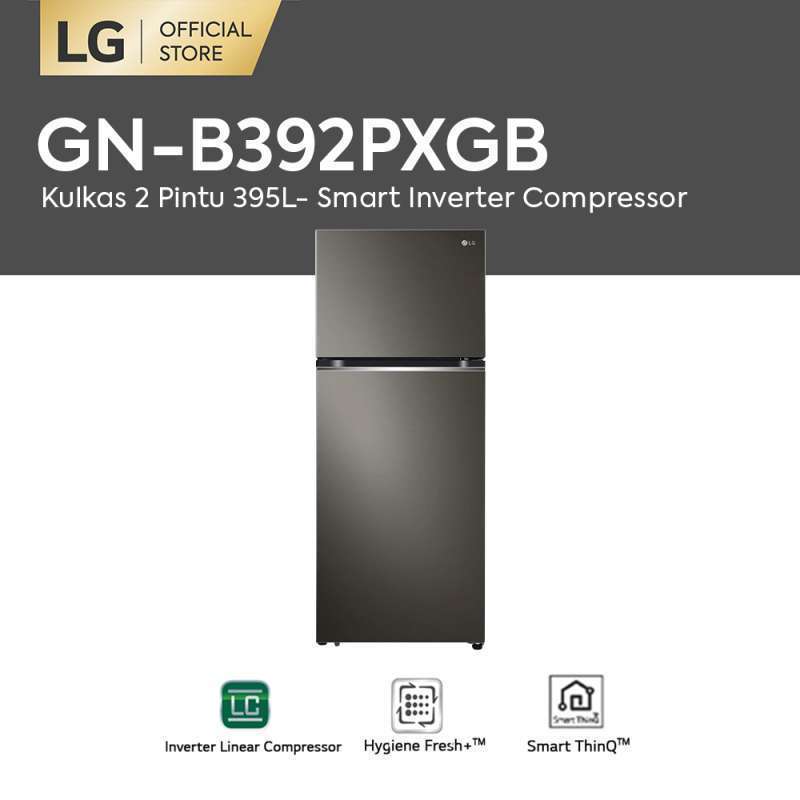 Jual LG GN-B392PXGB Smart Inverter Compressor Kulkas 2 Pintu [FREE LG ...