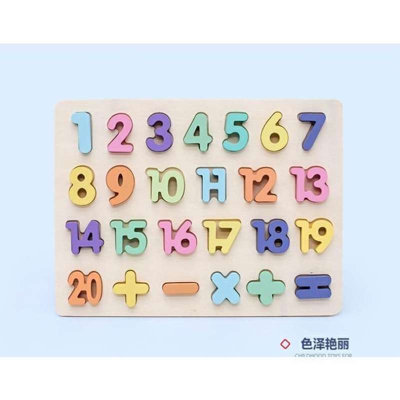 Promo Mainan Edukasi Anak Puzzle Kayu Angka Dan Abjad Abc Timbul Jumbo ...