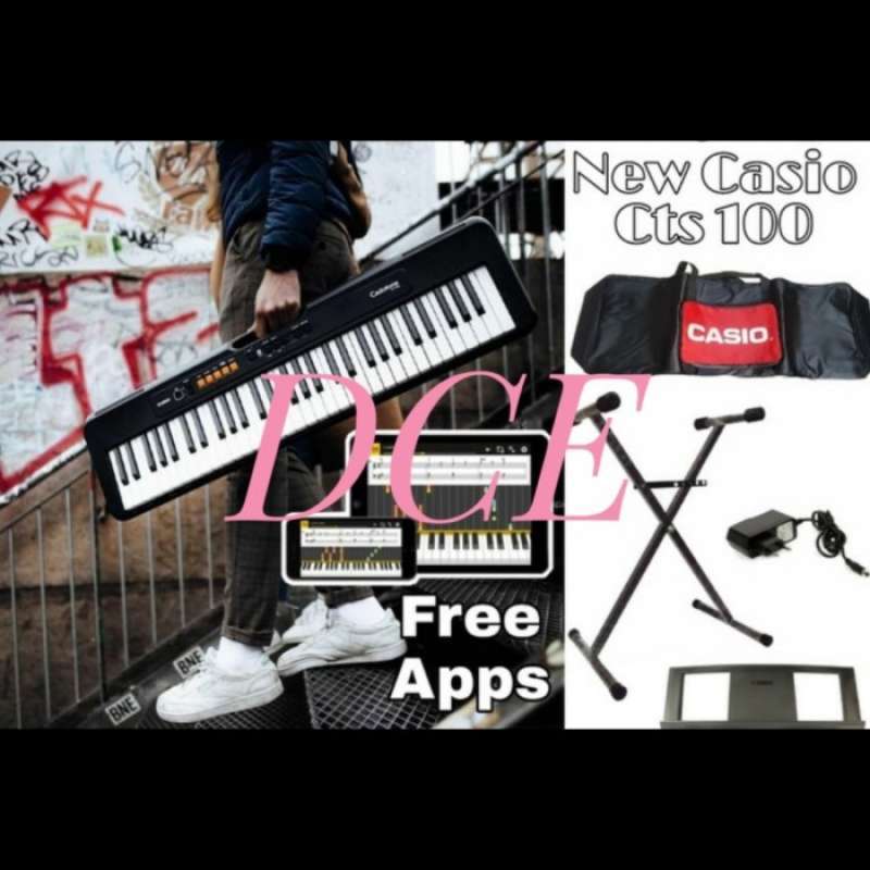 Promo Keyboard Casio CTS 100 CTS100 Paket Stand dan Tas Keyboard Diskon ...