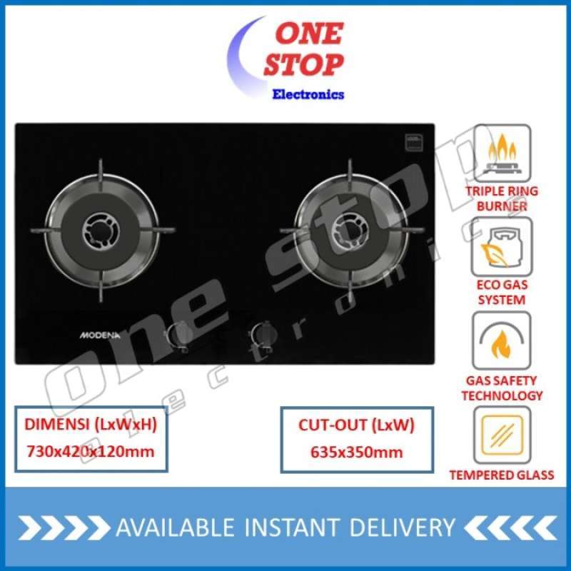 Jual MODENA BH 5725 LO ENERGIA Kompor Gas Tanam 70cm 2 Tungku di Seller ...