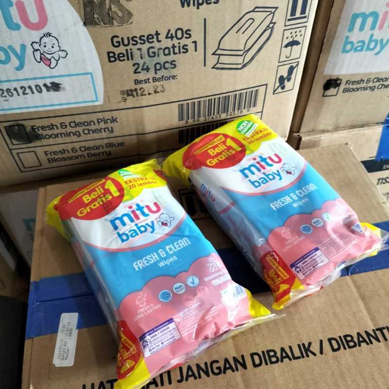 Promo Tisu basah MITU Baby Wipes PINK aroma Blooming Cherry, Beli 1 ...