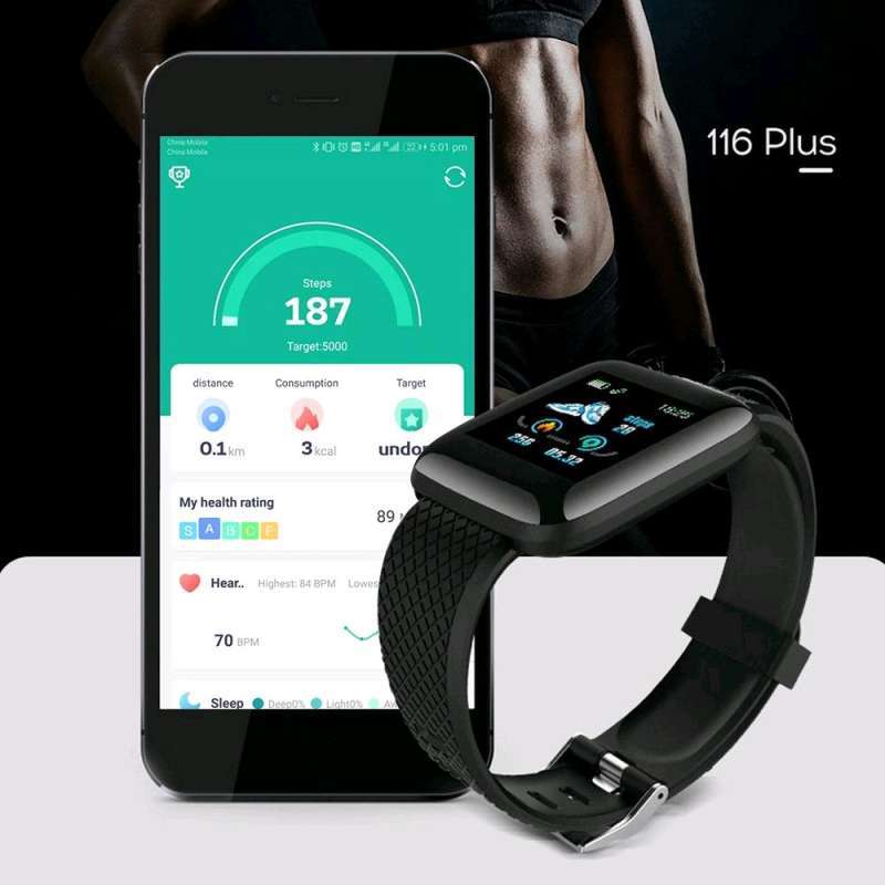 Jual SKMEI Smartwatch Sport Tracker Bluetooth Heart Rate - 116 PLUS di ...