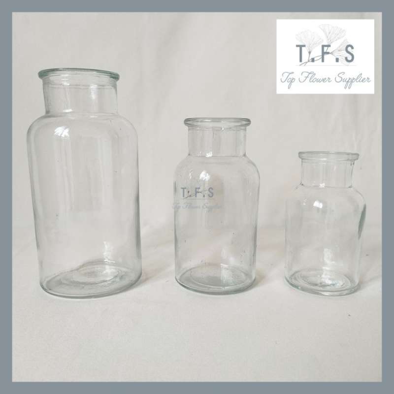 Promo Vas Pot Bunga Kaca Glass Transparant Dekorasi Hias Meja Rumah ...