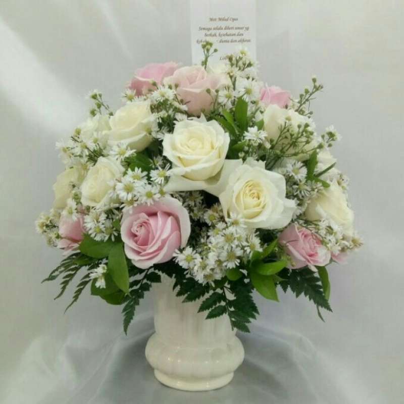 Promo Bunga Mawar Pot/vas Keramik Asli Segar Diskon 10% Di Seller Toko ...