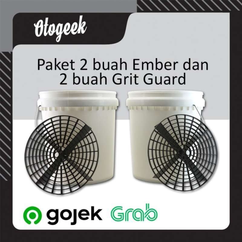 Jual Paket 2 buah Ember Cuci Mobil dan 2 buah Grit Guard Hitam di ...