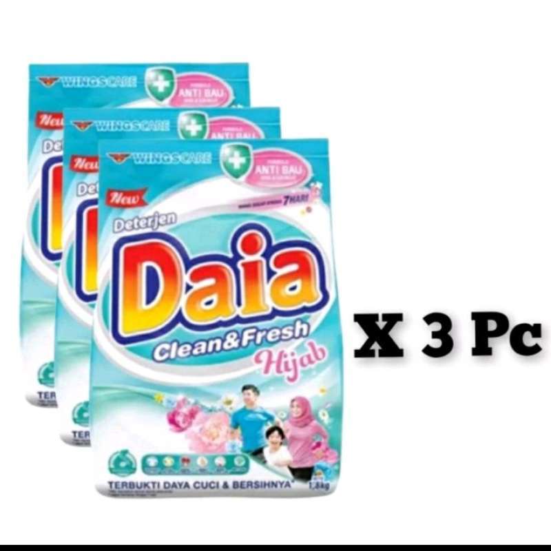 Jual Daia softener deterjen bubuk clean & fresh Kemasan 1800 Ml Isi 3 ...