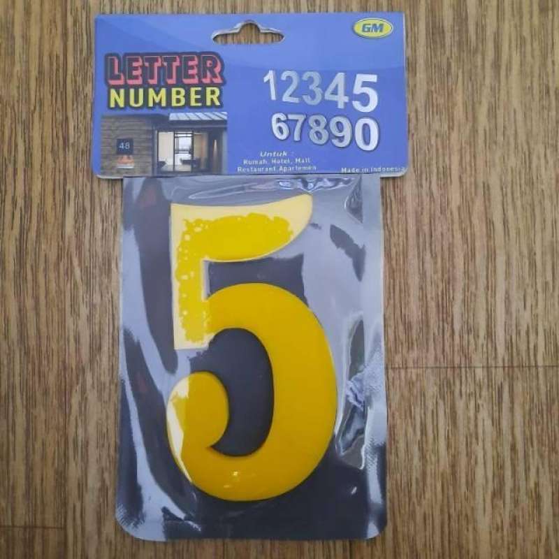 Jual GM label acrylic angka 5 kuning uk 10cm di Seller Gading Murni ...