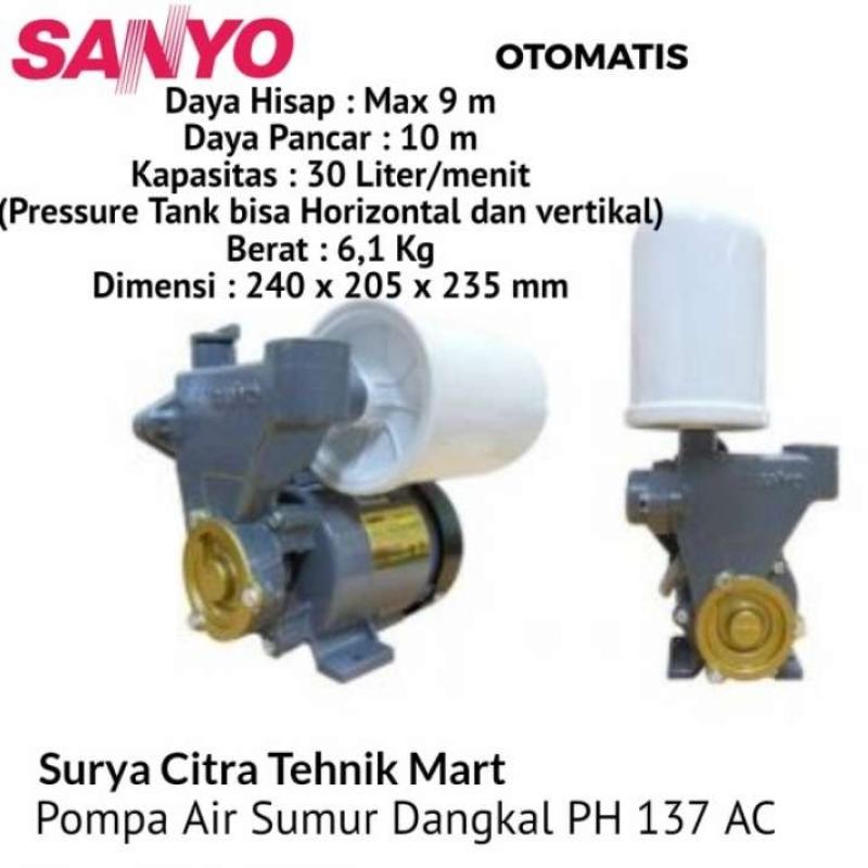 Promo Pompa Air Sumur Dangkal Otomatis Sanyo PH 137 AC Diskon 23% di ...