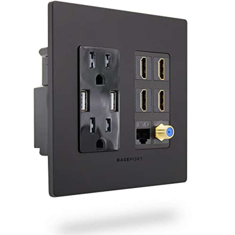 Promo Premium Media Wall Outlet | Dual 4.2A USB-A 2.0 Outlet - 15A Dual ...