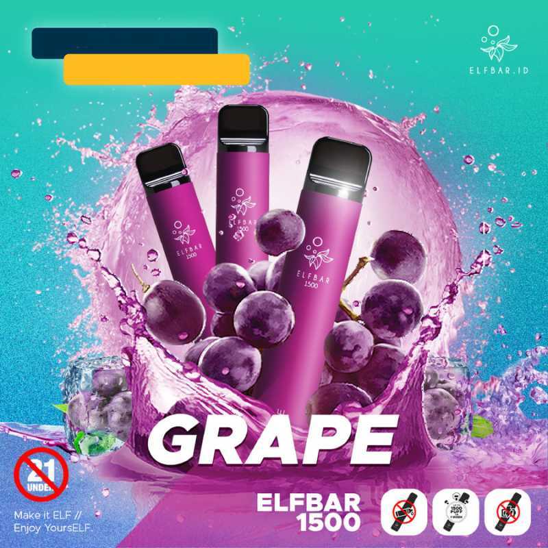 Jual Elf Bar 1500 Grape Disposable Pod by Elfbar 100% Authentic - Pods ...