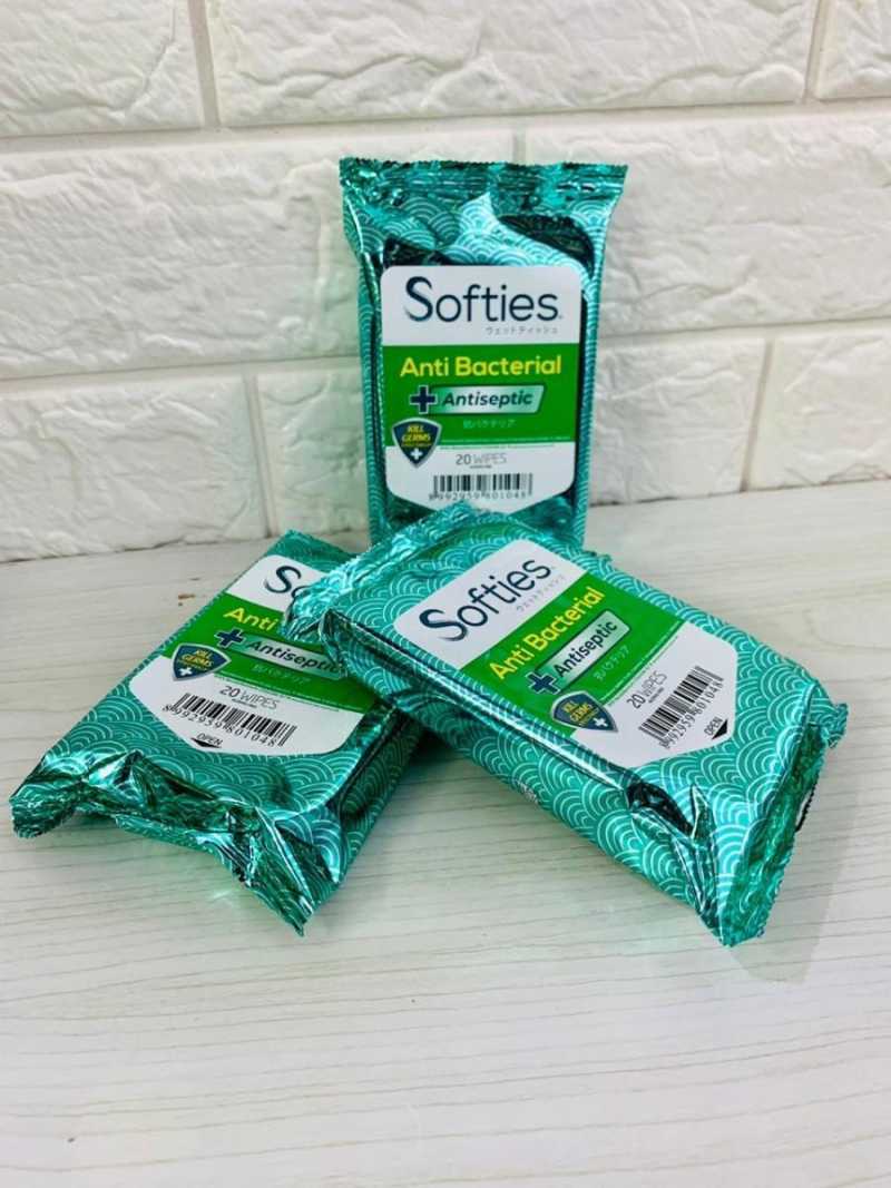Jual tisu basah - Softies Antibacterial - Antiseptic - isi 20 wipes di ...