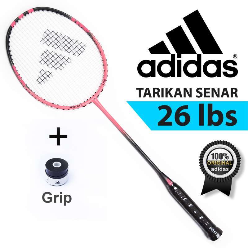 Jual Paket Raket Badminton Spieler E Lite Turbo Red dan Grip Adidas di ...