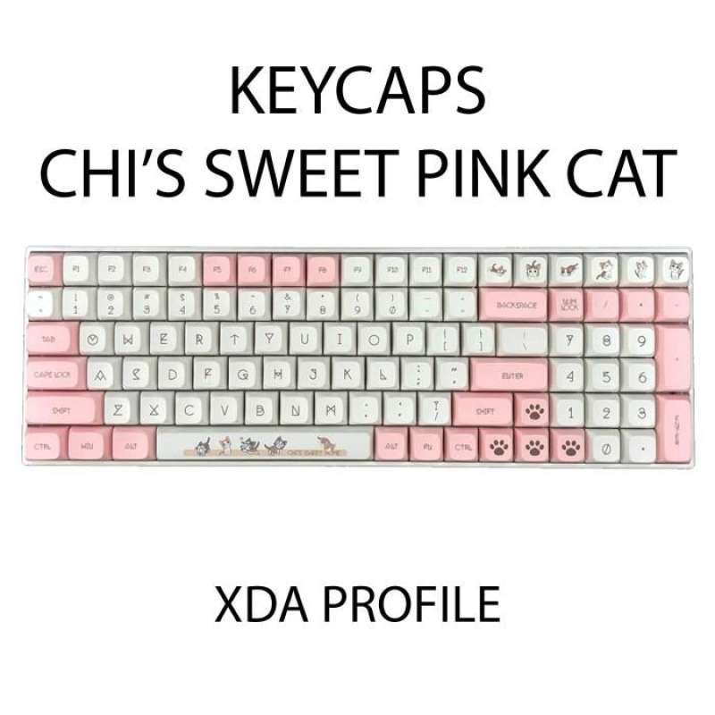 Jual KEYCAPS PBT SUBLIM XDA PROFILE CHI'S SWEET PINK CAT KEYBOARD di ...