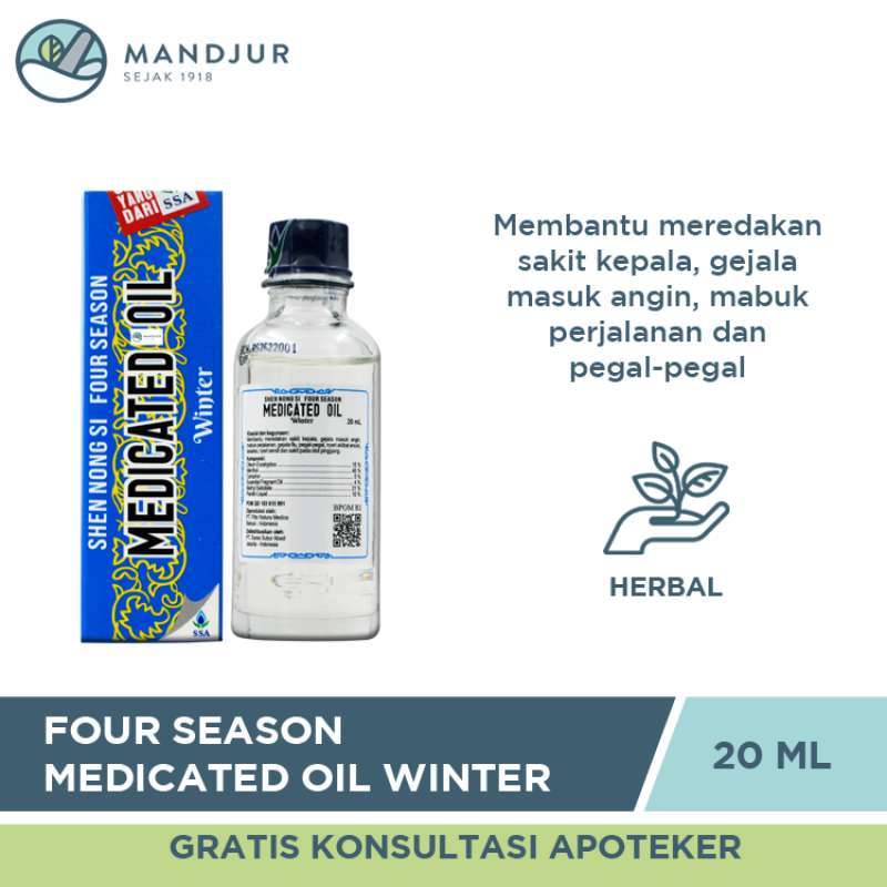 Jual Four Season Medicated Oil Winter 20 mL - Minyak angin Pereda Sakit ...