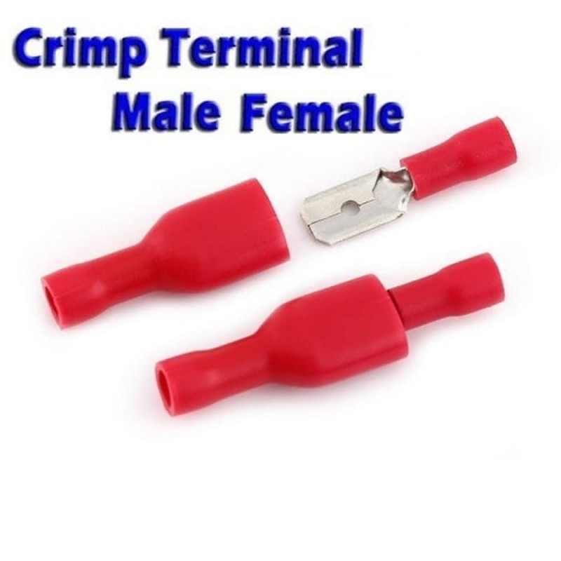 Promo Premium Skun Blade Red Crimp Insulated Connector Terminal ...