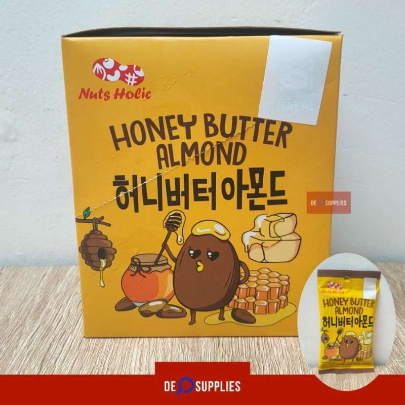 Jual NutsHolic Honey Butter Almond 1Box (8pcsx30gr)- Nuts Holic Korea ...