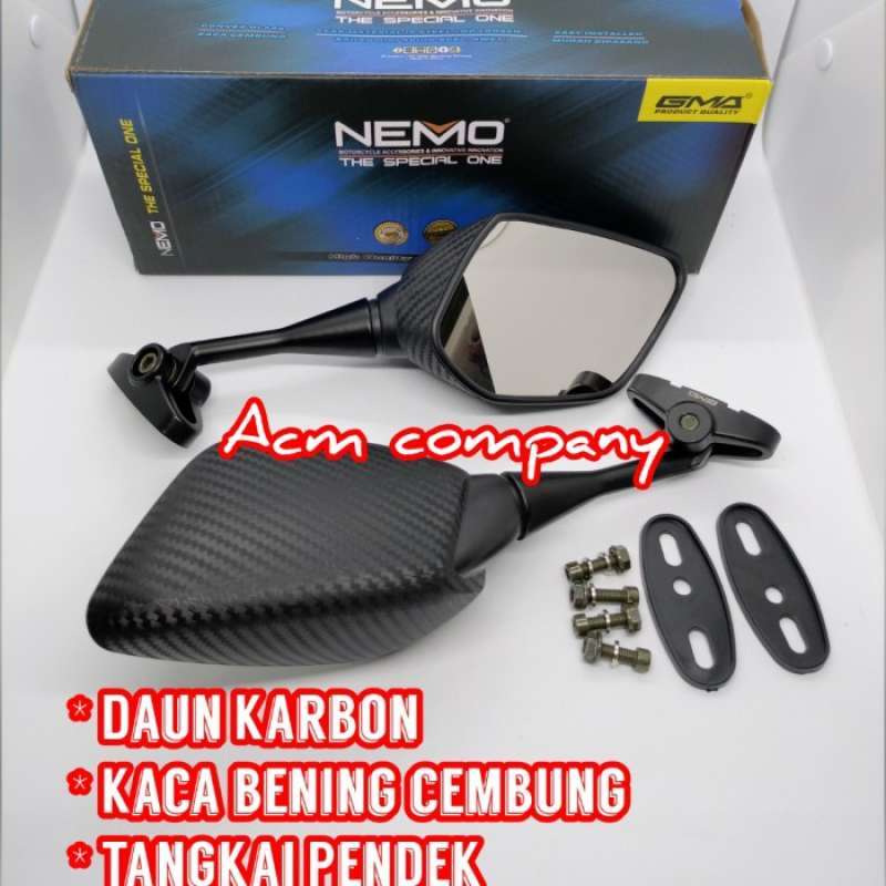 Promo Spion R15 V1 V2 Nemo Carbon Kaca bening cembung Tangkai Pendek ...