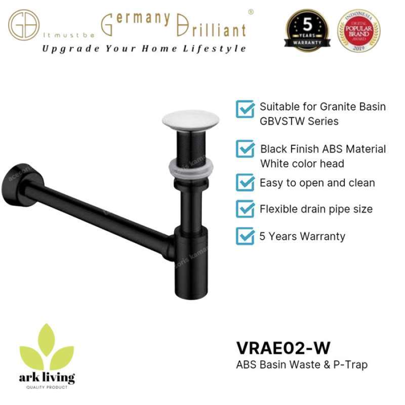 Jual Afur Pop Up Siphon Pipa Pembuangan Air Wastafel Hitam Verisa ...