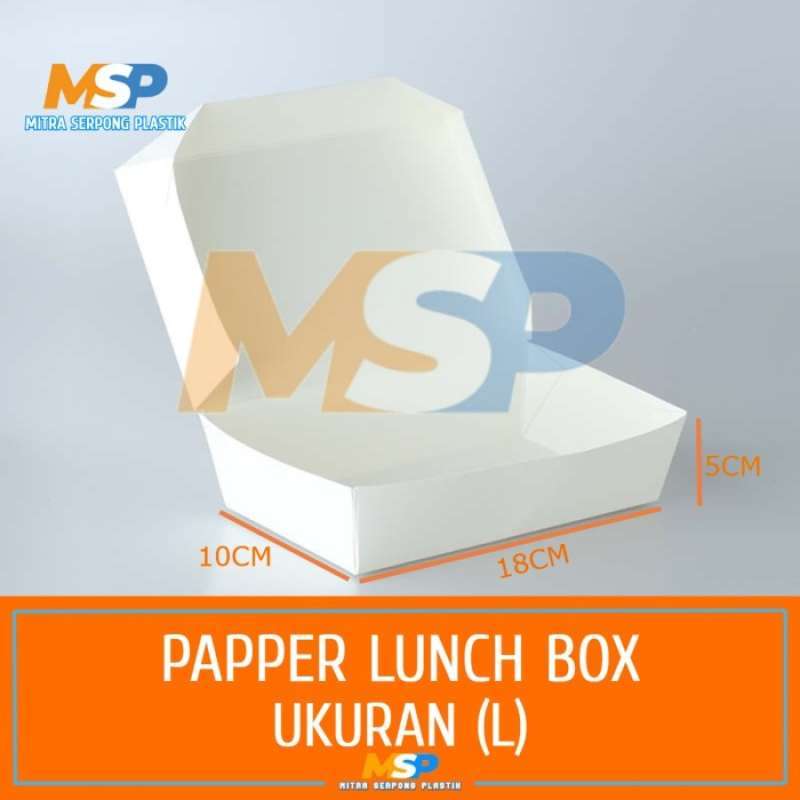 Jual Paper Food Lunch Box Large Polos/paper Lunch Box L @100pcs Di ...