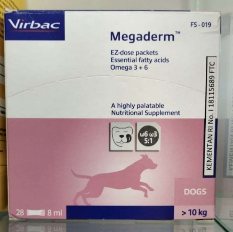 Promo Virbac Megaderm 8 mL x28 sachet Vitamin Bulu Cat/Dog Diskon 23% ...