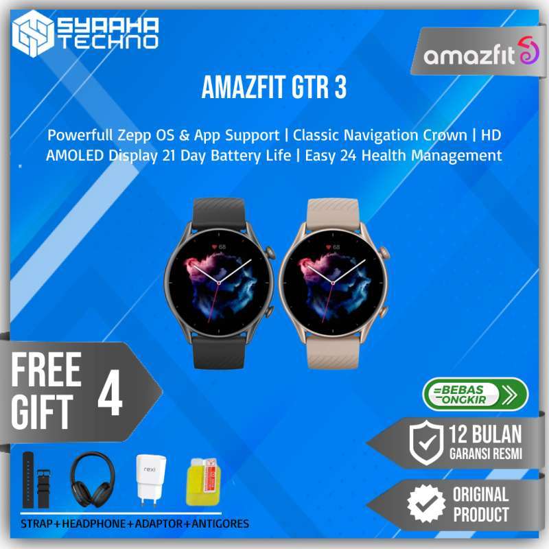 Jual Amazfit GTR 3 Health Smartwatch Sp02 Amoled Display Garansi Resmi ...