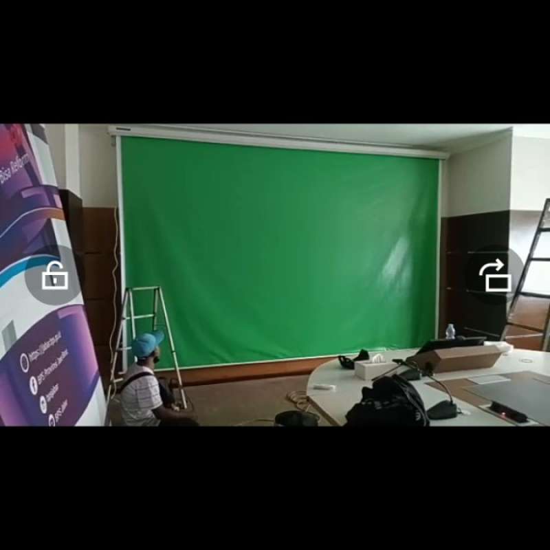 Jual layar green screen motorized 240cm x 240cm elektrik di Seller ...