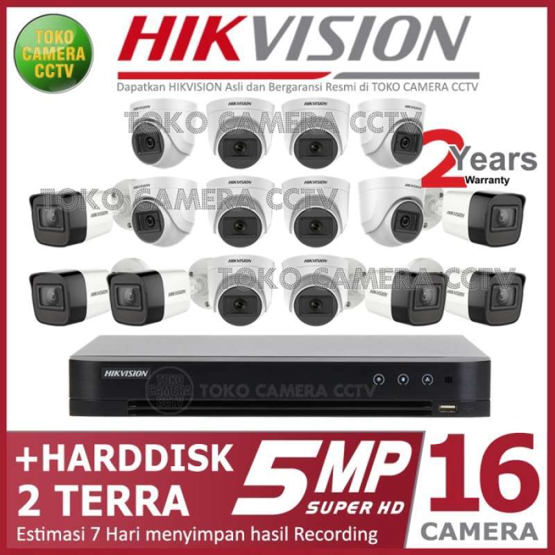 Jual Tahun ini aja kak PAKET CCTV HIKVISION 5MP 16 CHANNEL HDD 2TB Tahun ini aja kak di Seller ...