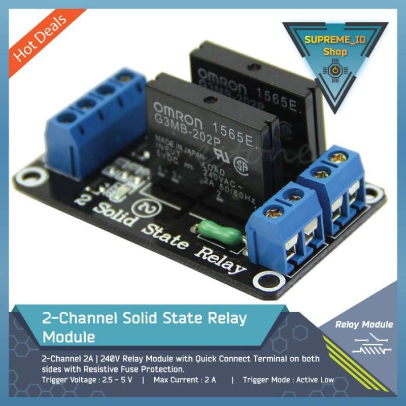 Promo Tahun ini aja kak 2-Channel Solid State Relay Module + Resistive ...