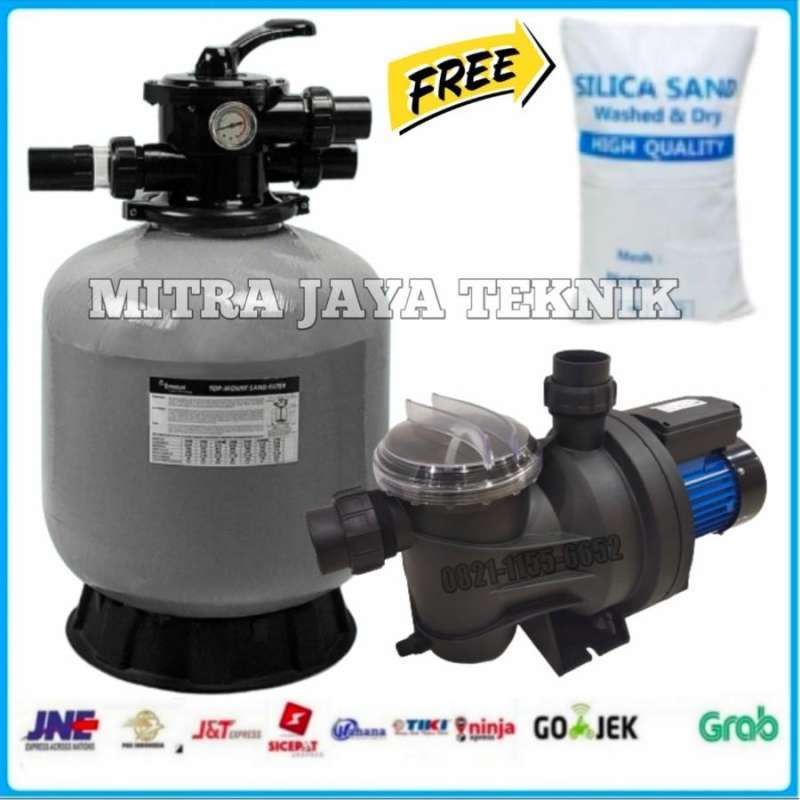 Jual Pompa Kolam Renang 1HP Paket Pompa Kolam Sand Filter Emaux 16in ...