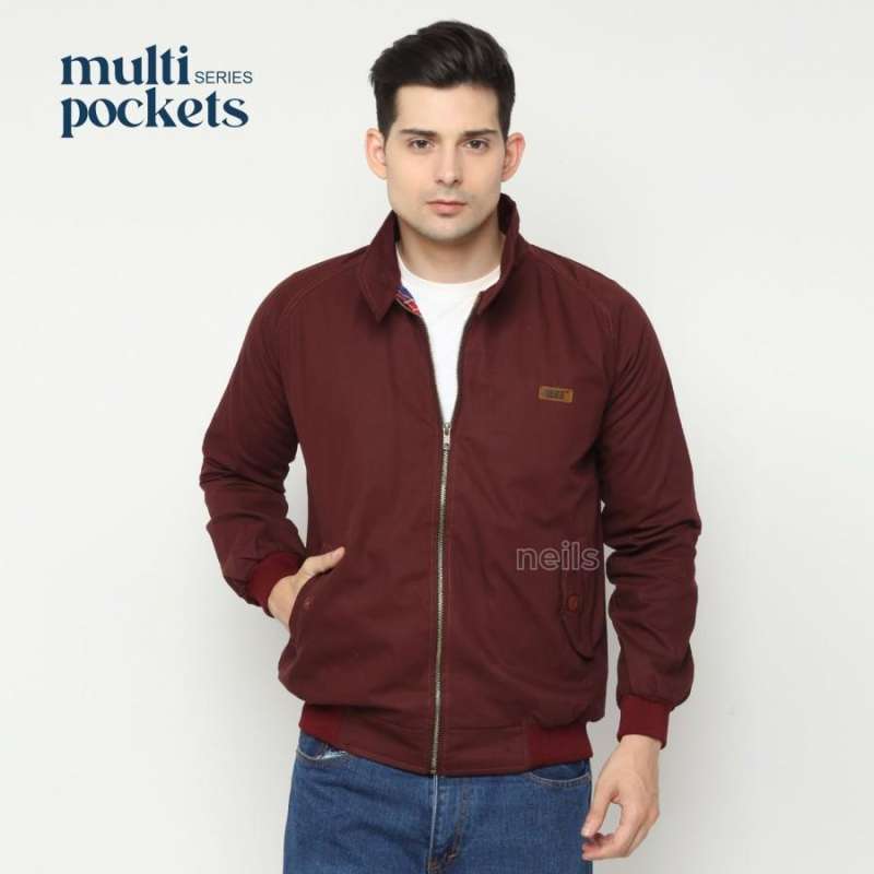 Jual Jaket Harrington Neils Original - Maroon - Jaket Motor - Jaket ...