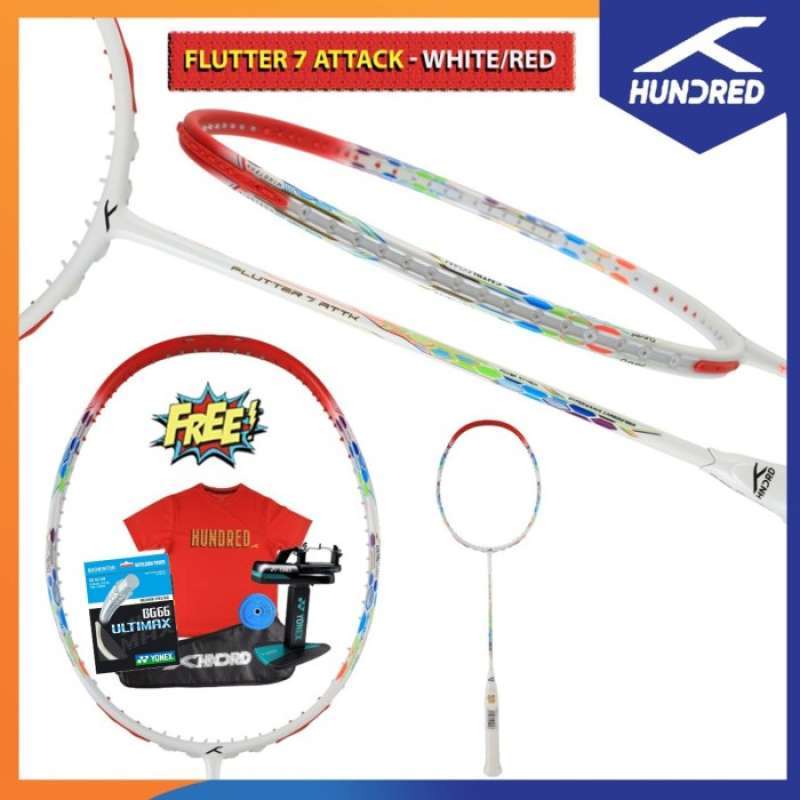 Jual HUNDRED Raket Flutter 7 Attack Raket Badminton Original di Seller ...
