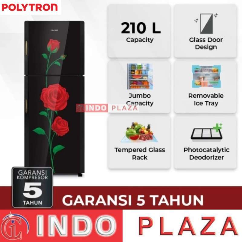 Jual KULKAS POLYTRON PRM-21DRX MODEL BUNGA KACA NEW SEPT 2022 di Seller ...