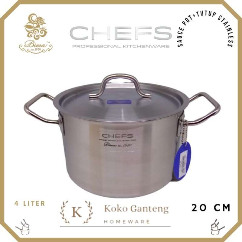 Jual Bima Chef Saucepot 4L Panci 20CM Induction SUS304 BP1900220 Sauce ...