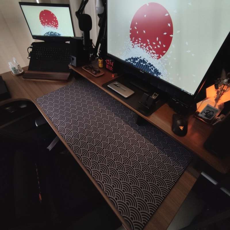 Promo Deskmat Deskpad Bento Gray On Black For Mechanical Keyboard ...