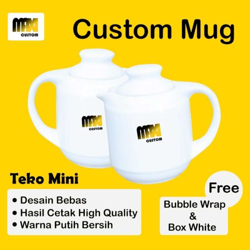Promo Cetak Mug Gelas Custom Teko Mini ( Murah ) Satuan / Grosir Diskon ...