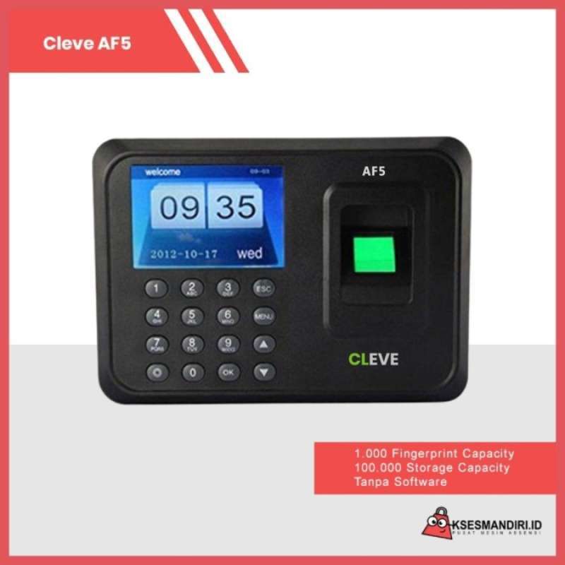 Jual Mesin Absensi Fingerprint Cleve Af5 Tanpa Software / Ssr Di Seller ...