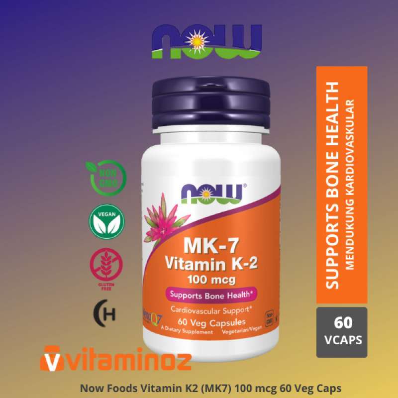 Jual Now Foods Vitamin K2 (MK7) 100mcg 60 Caps - Tulang ...