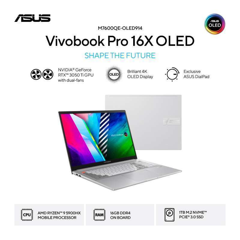 Jual ASUS VivoBook Pro 16 M7600QE-OLED914 - Cool Silver [AMD Ryzen™ 9 ...