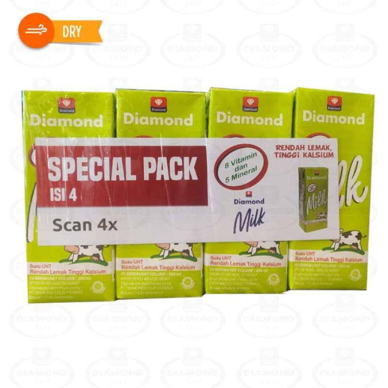 Jual DIAMOND UHT MILK LOW FAT 200 ML SPC PACK 4 PCS di Seller DIAMONDfair-Mini Sidoarjo ...