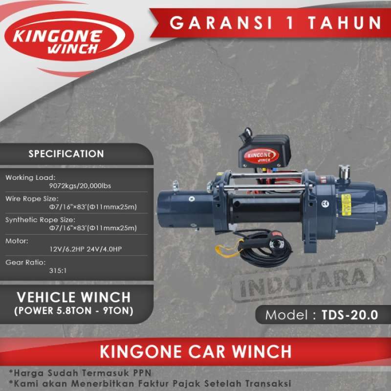 Jual Kingone Car Industrial Vehicle Winch TDS 20.0 di Seller PT ...