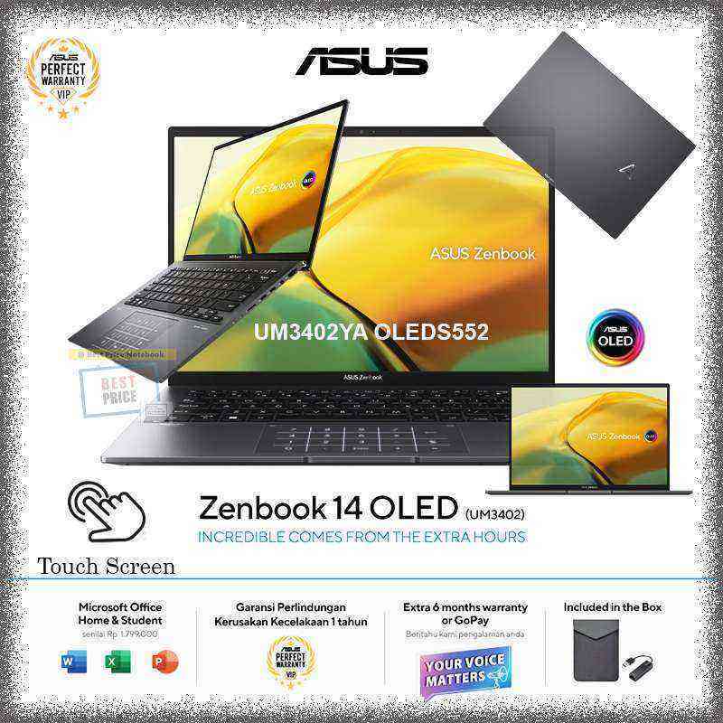 Jual Asus Zenbook 14 Um3402ya Oleds552 [amd Ryzen 5 5625u 8gb 512gb Ssd