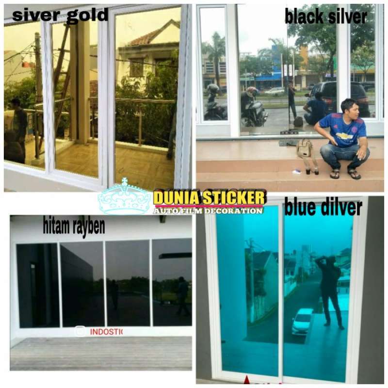 Promo sticker/stiker kaca film oneway warna sticker kaca gedung/ruko ...