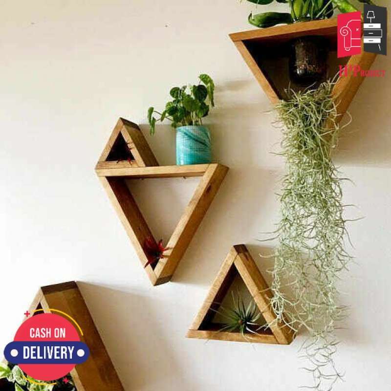 Jual Rak dinding kayu segi tiga / Ambalan kayu segi tiga - 25 Cm di ...