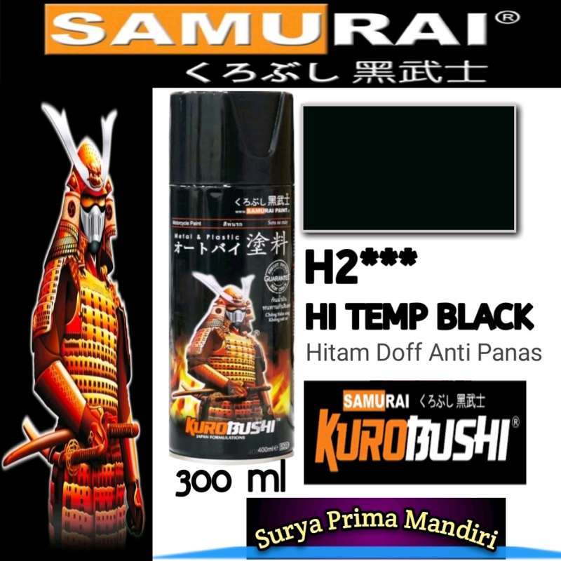 Jual H2*** HI TEMP BLACK SAMURAI PAINT HI TEMP BLACK 300ml Cat Semprot Pylox Pilok Pylok / Cat ...
