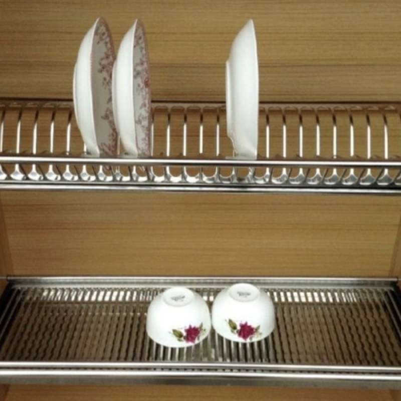 Jual Rak Piring Gelas Stanless Kitchen Set 90cm Terjamin Di Seller Snj ...