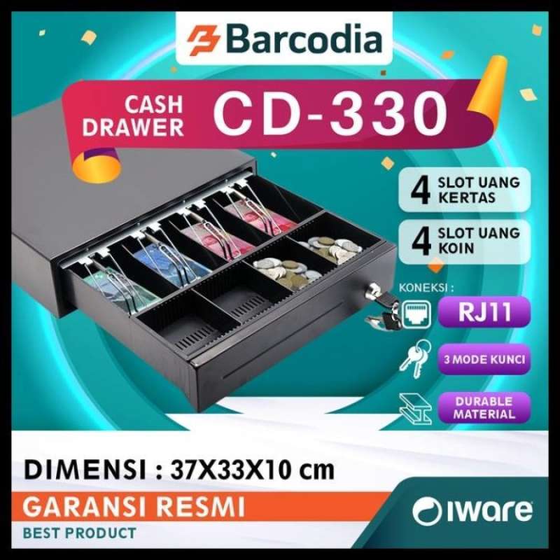 Jual Cash Drawer Laci Uang Kasir Rj11 Iware Cd330 4 Bill 4 Coin / Laci ...