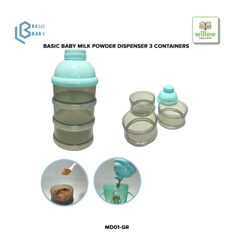 Jual Alat Makan Bayi - Basic Baby Milk Powder Dispenser 3 Containers di ...