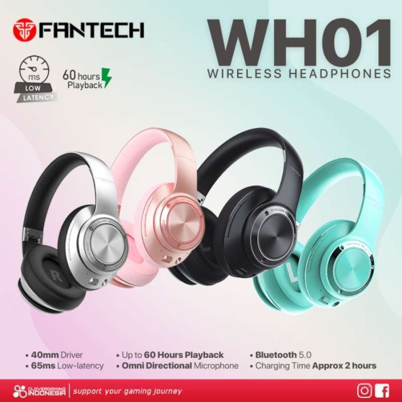 Jual Fantech Wh01 Headphone Bluetooth - Wh-01 Wh 01 Wireless Gaming ...