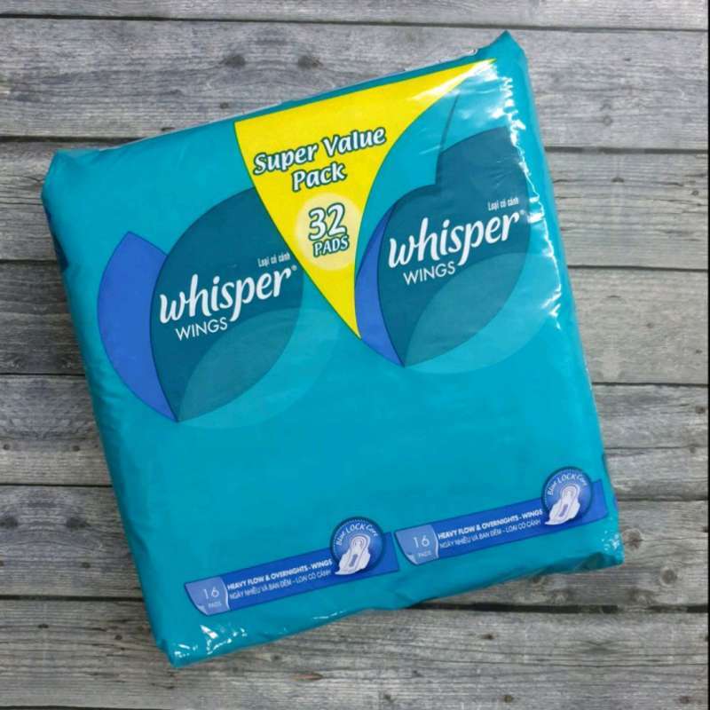 Jual Whisper Wings Blue Lock Core Pembalut 32 Pads 28cm Singapore Di ...