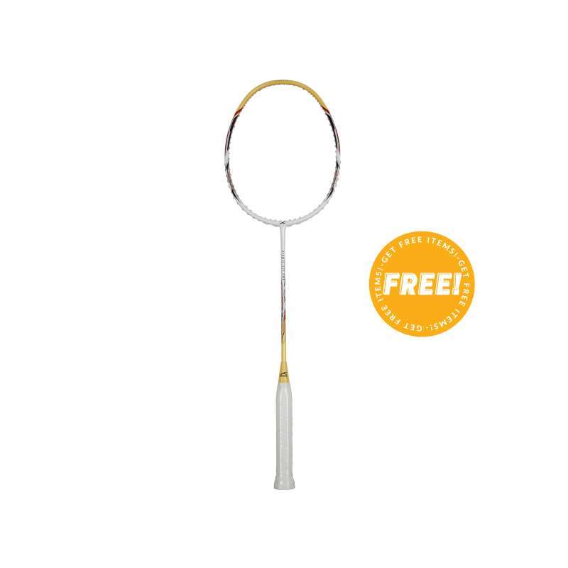 Jual Hundred Badminton Racket Atomic-X 38 PWR White/Gold HBRX-2U025-2 ...